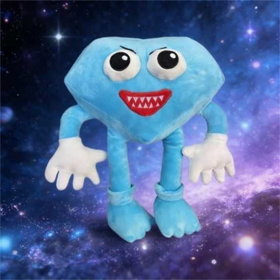 Hilarious Blue Diamond Plush - Sharp Teeth & Goofy Eyes Design for ...