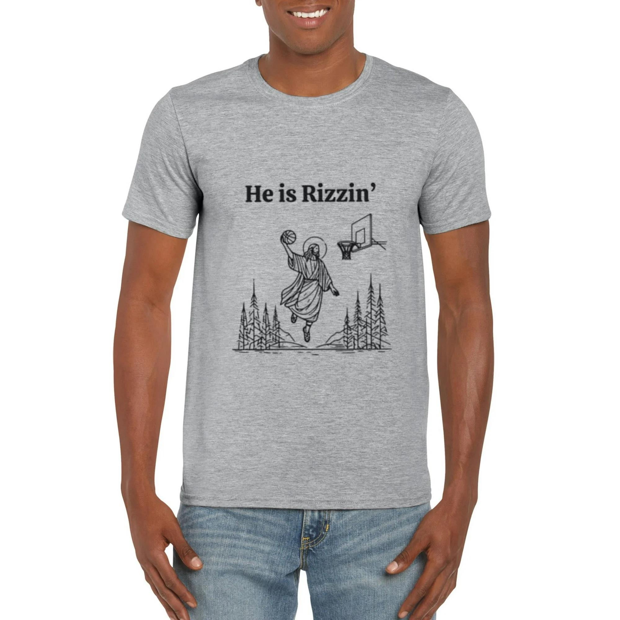 Hilarious He Is Rizzin Funny Jesus Meme He Is Rizzen T-Shirt, for men ...