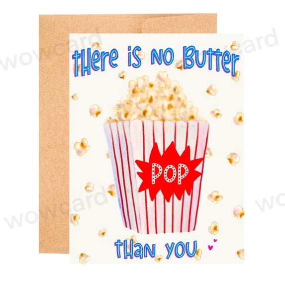 Hilarious Popcorn-Themed Greeting Card - Blank Inside with Envelope ...