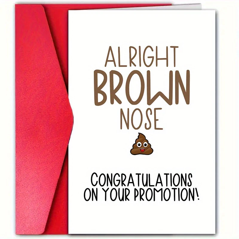 Hilarious Promotion Card – “Alright Brown Nose” Poop Emoji Design ...
