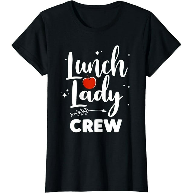 Hilarious School Lunch Crew Tee With Comical Lunch Lady Design