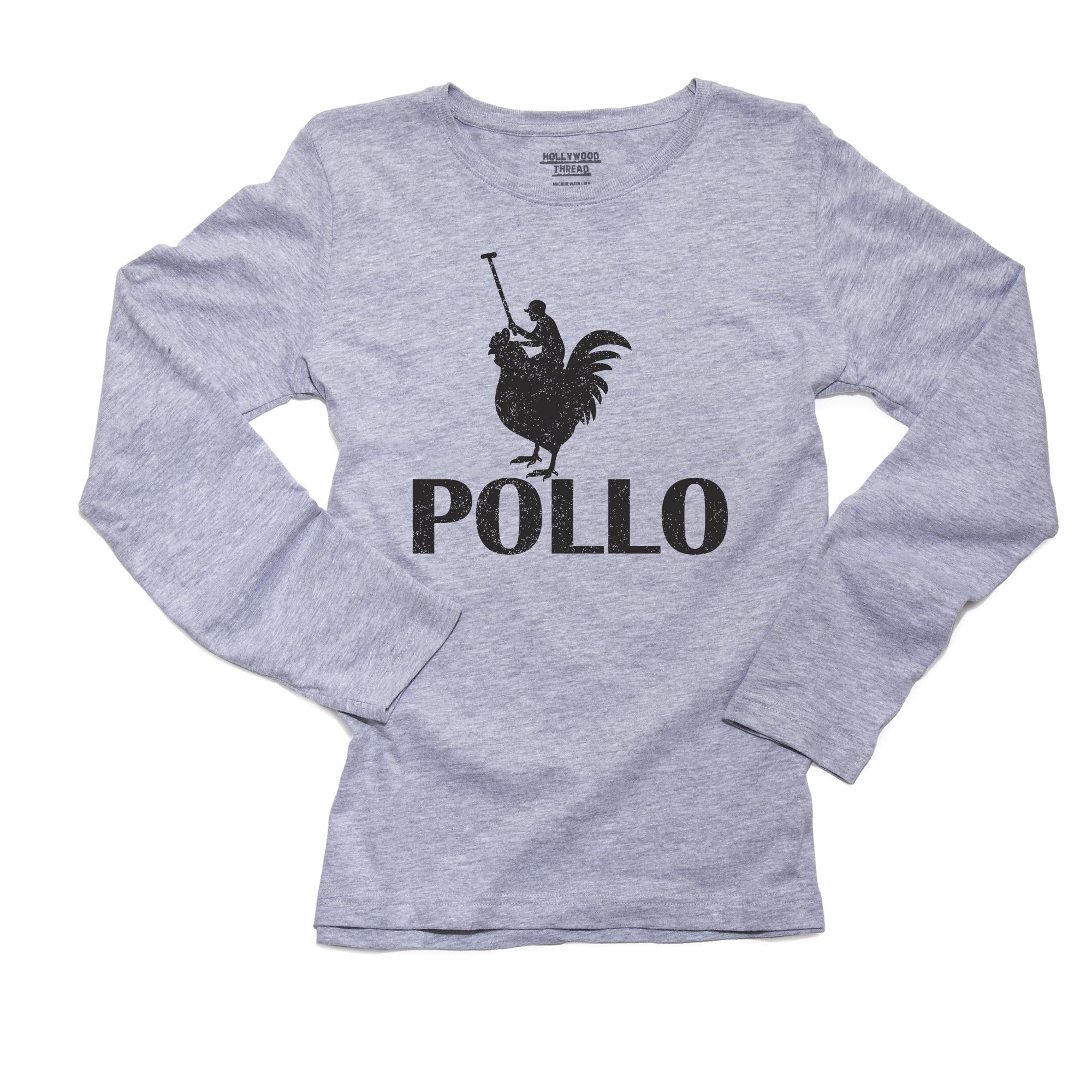 Hilarious Spanish Pollo Chicken Plays Polo - Weird Women's Long Sleeve ...