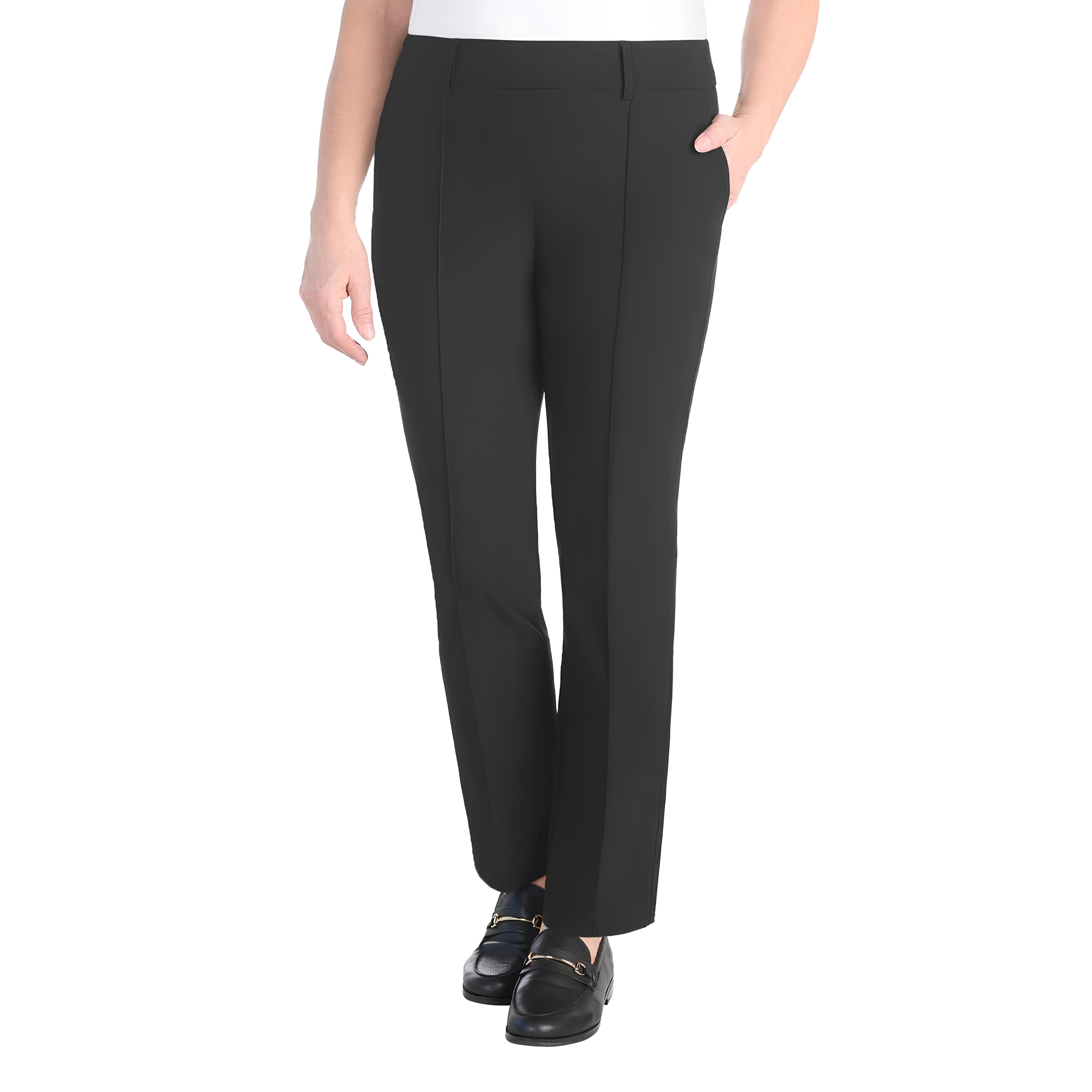 Hilary Radley Women's Pull-On Pant with Built-in Tummy Control Panel ...