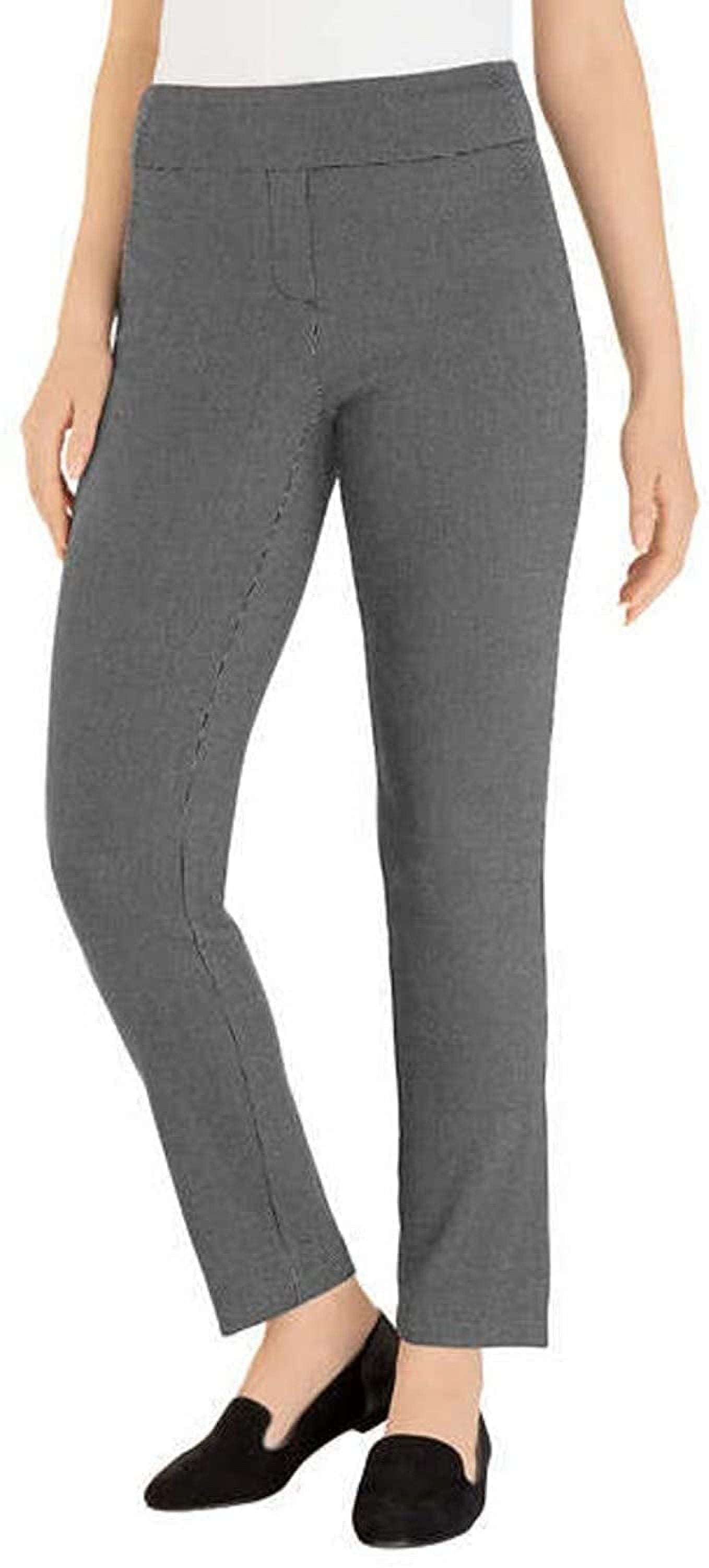 Hilary Radley Women's Pull On Tummy Control Pants, Black Off White ...