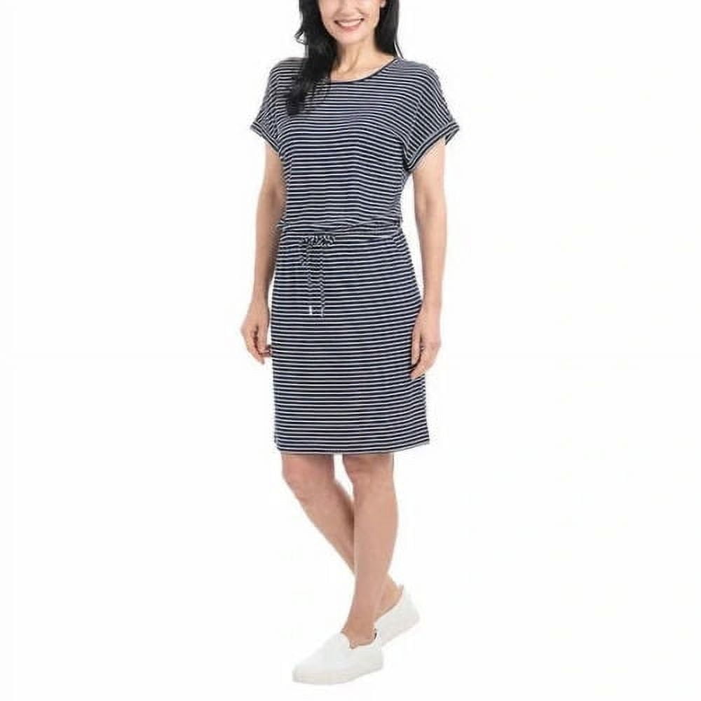 Hilary Radley Women's Casual Short Sleeve Cotton Dress with Drawstring ...
