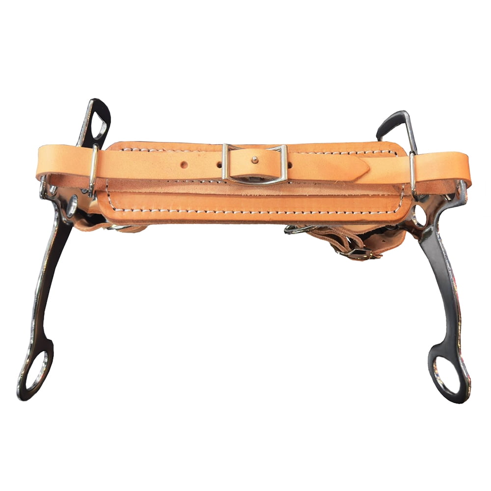 Hilason Adjustable Fleece Lined Leather Noseband Hackamore Bit With ...