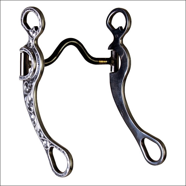 Hilason Alminium Engraved Horse Curb Bit 5-1/8" Mouth Low/Med Port 8-1/ ...