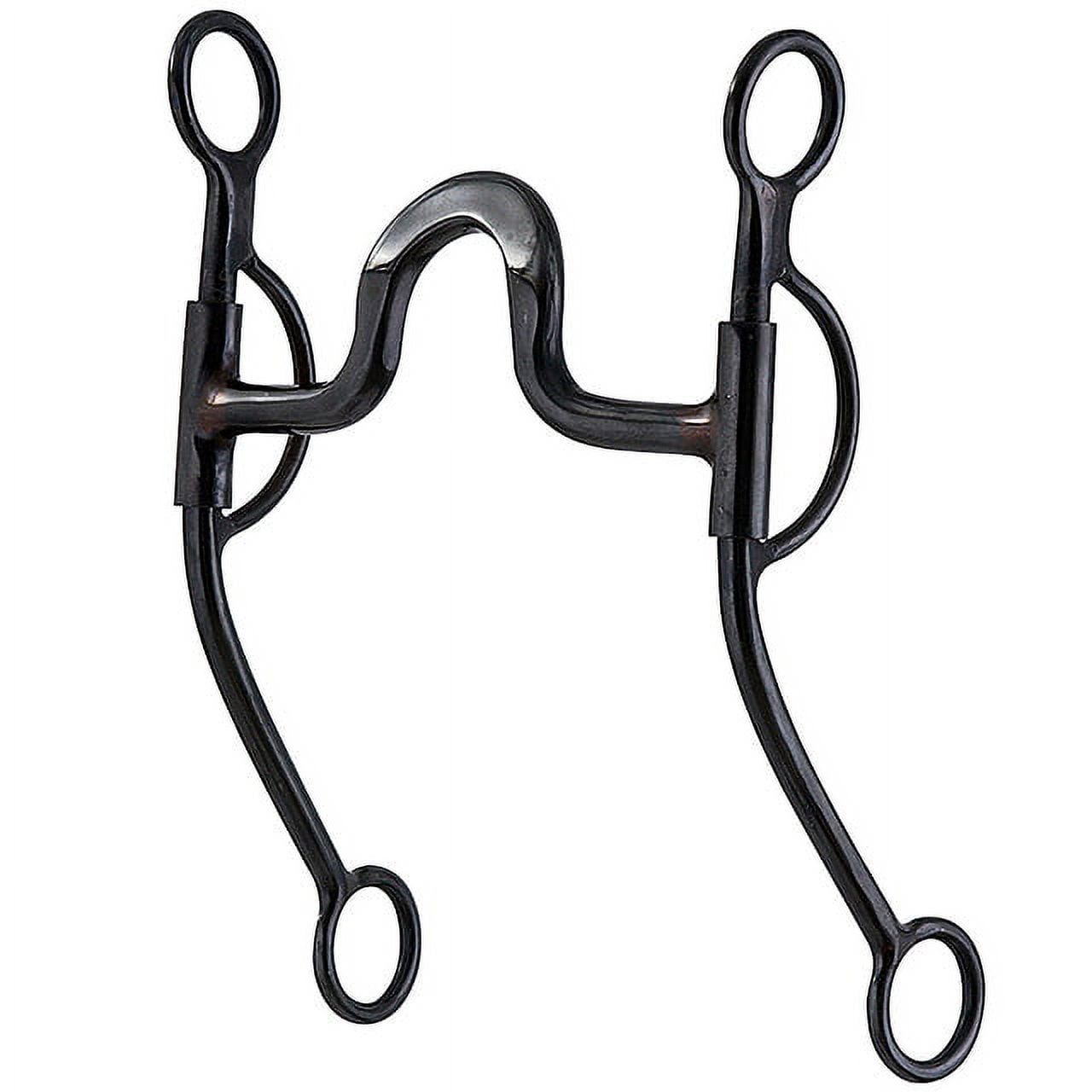 Hilason Black Steel Training Horse Bit Spoon Mouth Copper Inlay ...