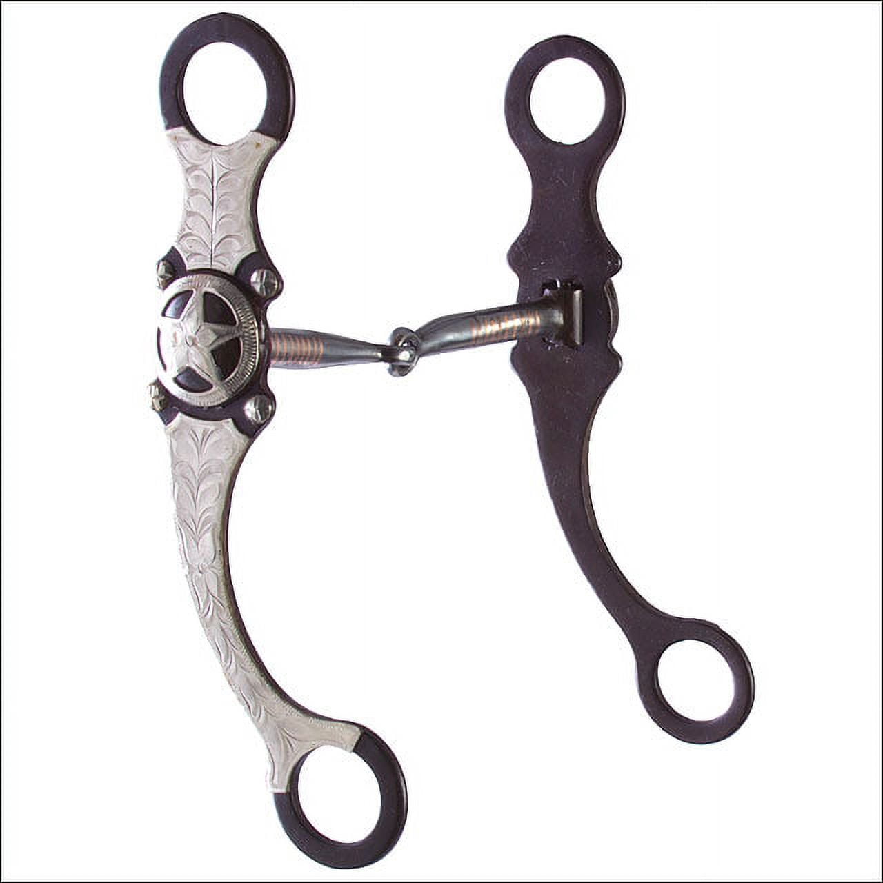 Hilason Brown Steel Curb Horse Bit German Steel W/Star Hand Engraved ...