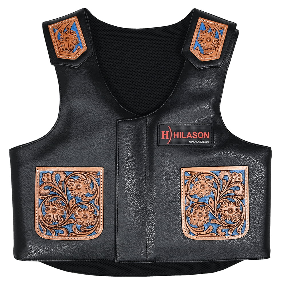 Hilason Bull Riding Kids Junior Youth Pro Rodeo Genuine Leather Vest ...