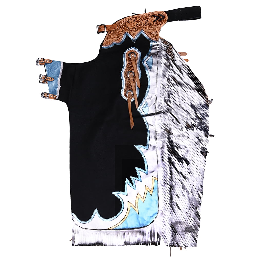 Hilason Handmade Genuine Leather Chaps Adult Handtooled Rodeo Bull ...