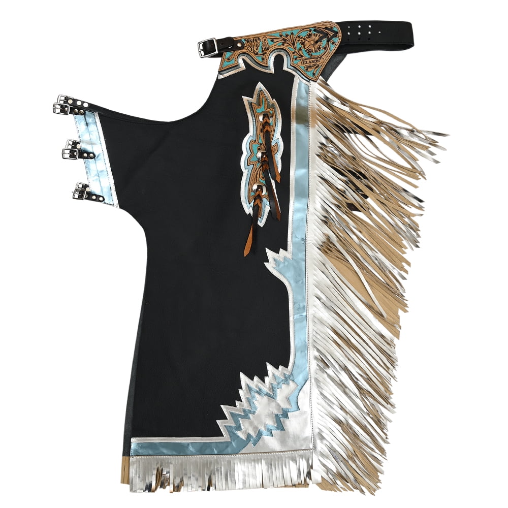 Hilason Handmade Genuine Leather Chaps Adult Handtooled Rodeo Bull ...