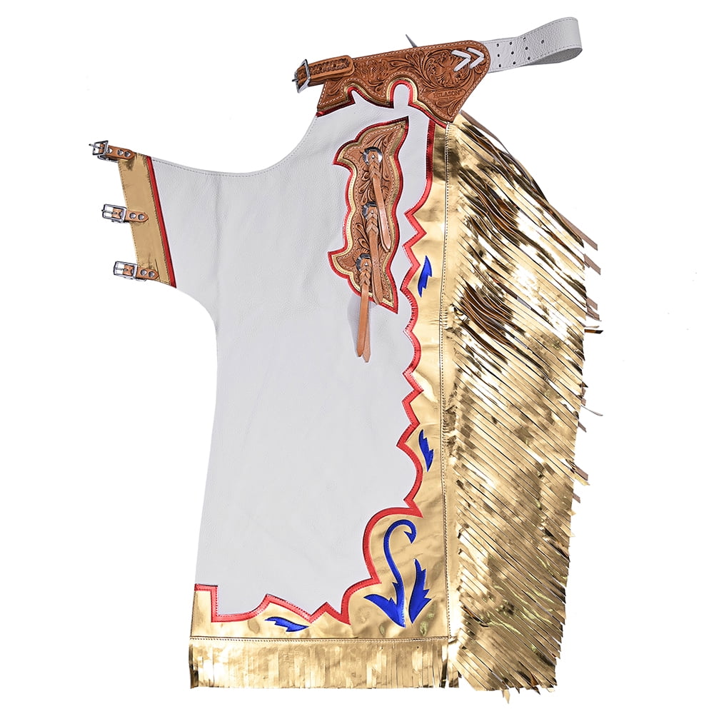 Hilason Handmade Genuine Leather Chaps Adult Handtooled Rodeo Bull ...