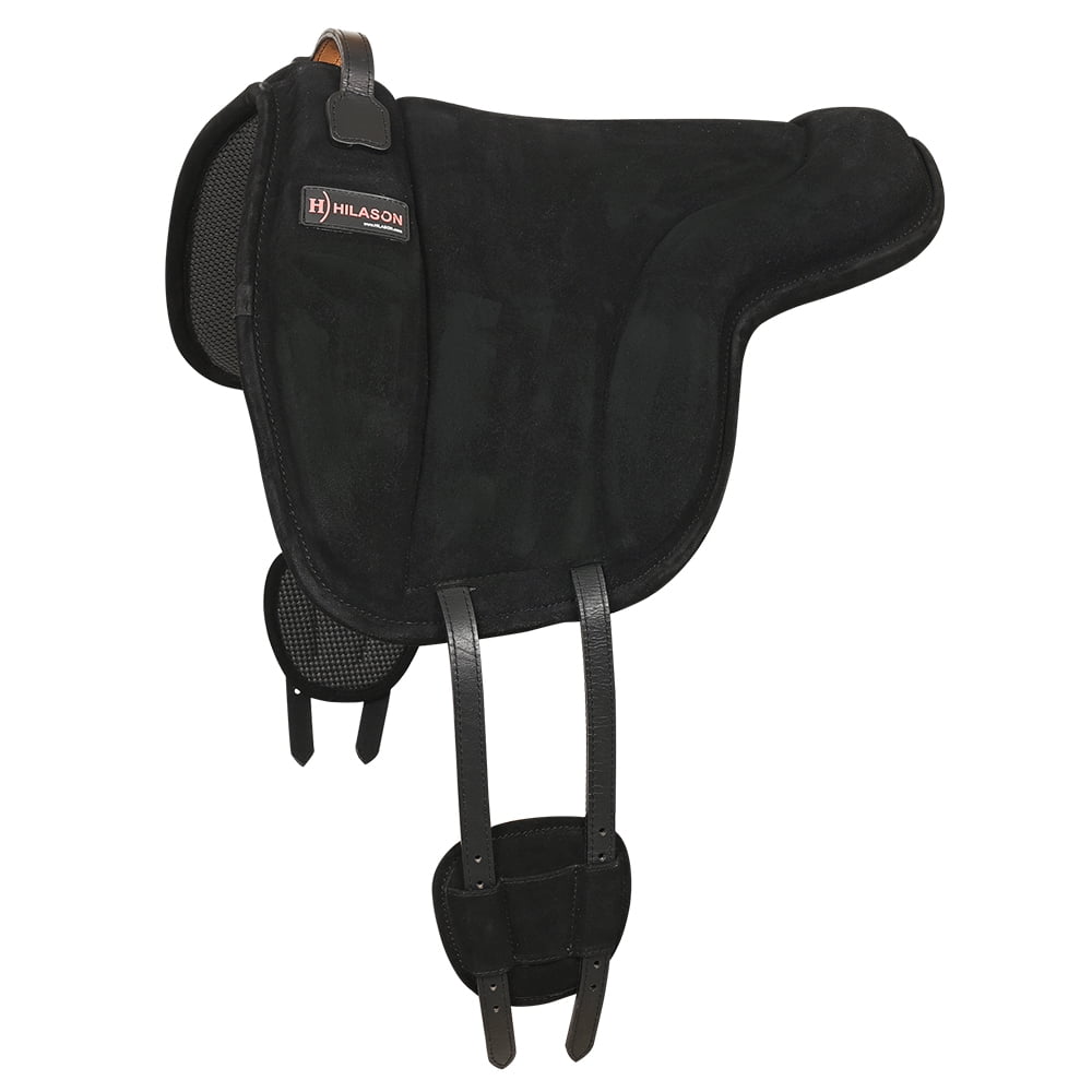 Hilason Horse Bareback Saddle Pad Anti Slip Base Suede Leather Black ...