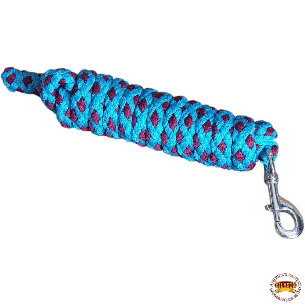 Hilason Horse Riding Poly Lead Rope Brown Navy Blue 1/4" X 8 Ft. W ...
