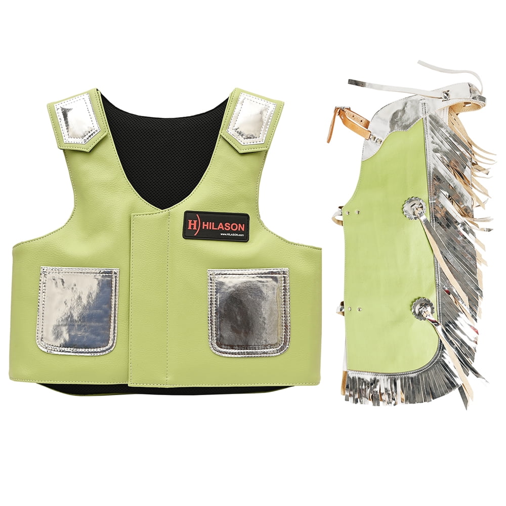 Hilason Junior Youth Bull Riding Pro Rodeo Leather Protective Vest ...