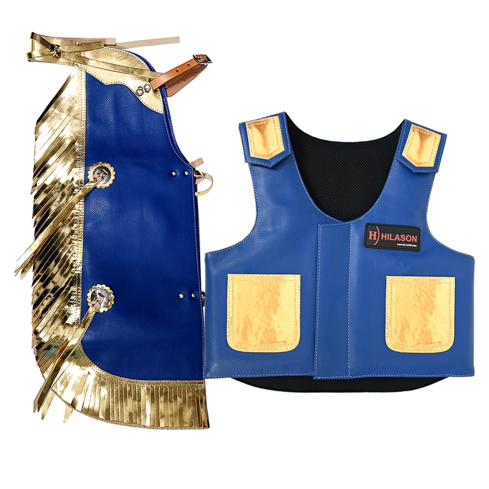 Hilason Junior Youth Bull Riding Pro Rodeo Leather Protective Vest ...