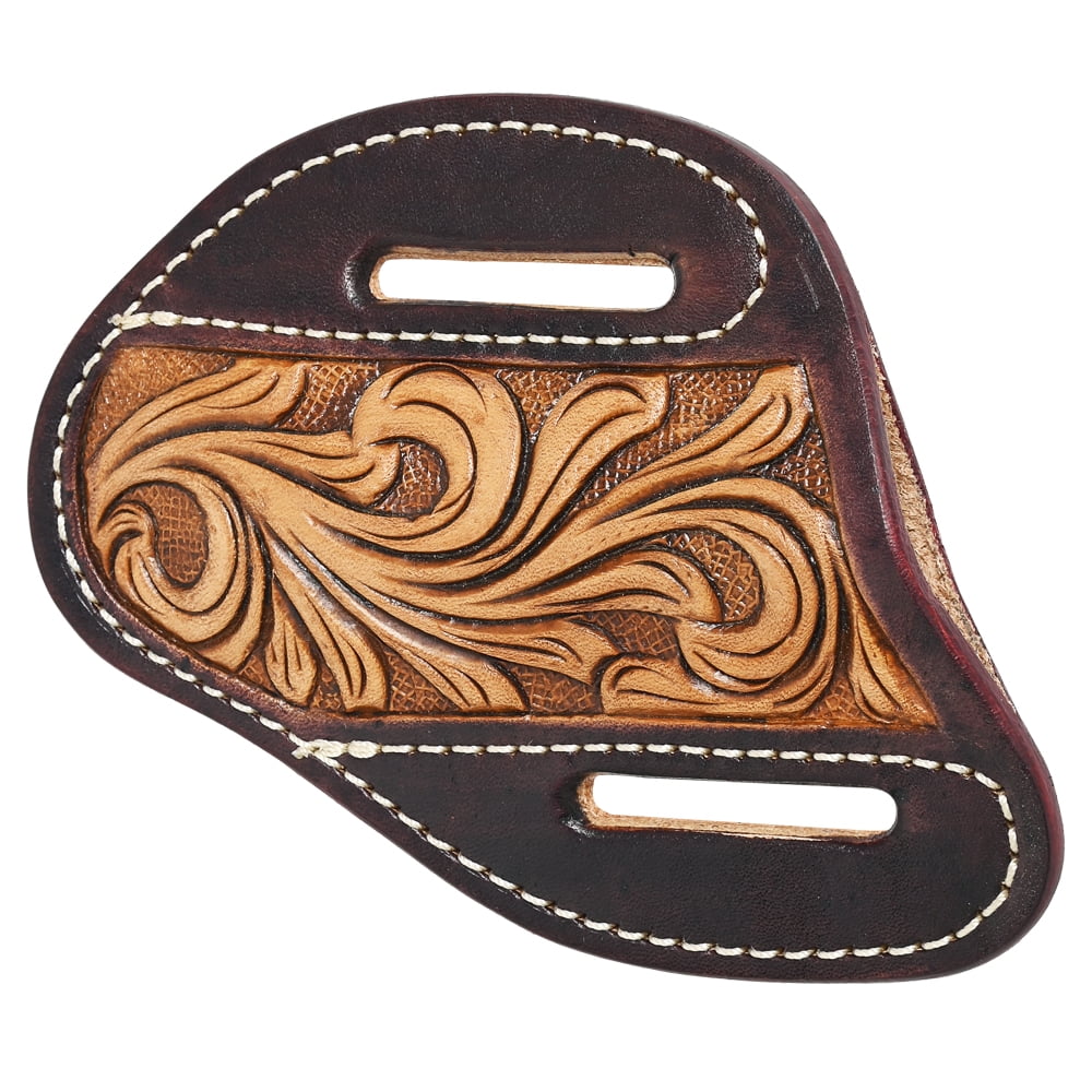 Hilason Leather Angled Knife Scabbard Sheath Cover Floral Tooled Brown ...