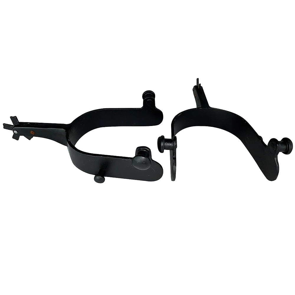 Hilason Western Black Steel Youth 15 Degree Bull Riding Spurs Pair ...
