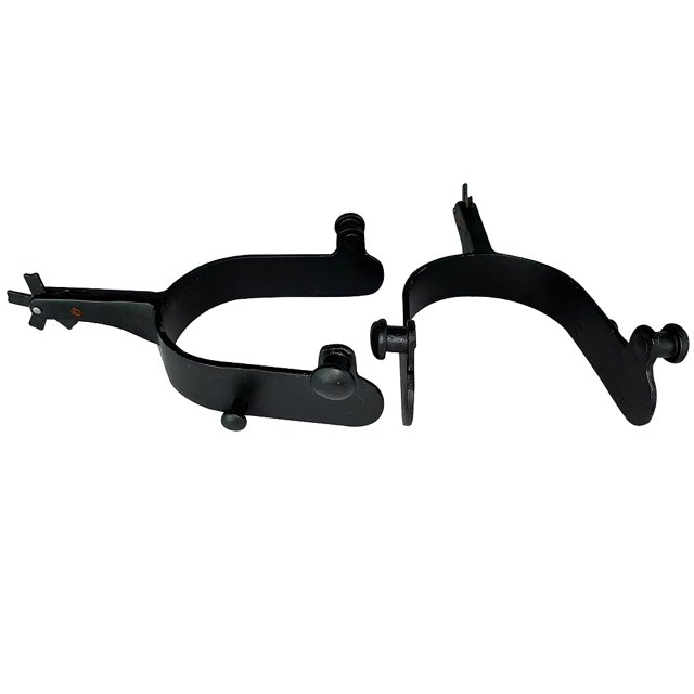 Hilason Western Black Steel Youth 15 Degree Bull Riding Spurs Pair ...