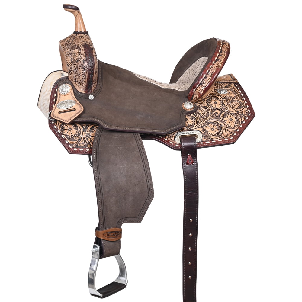 16 In Hilason Western Horse Flex Tree Barrel Trail In American Leather ...