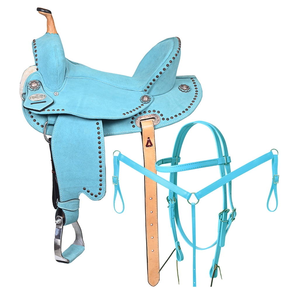 Hilason Western Horse Flex Tree Barrel Trail In Suede Leather Saddle ...