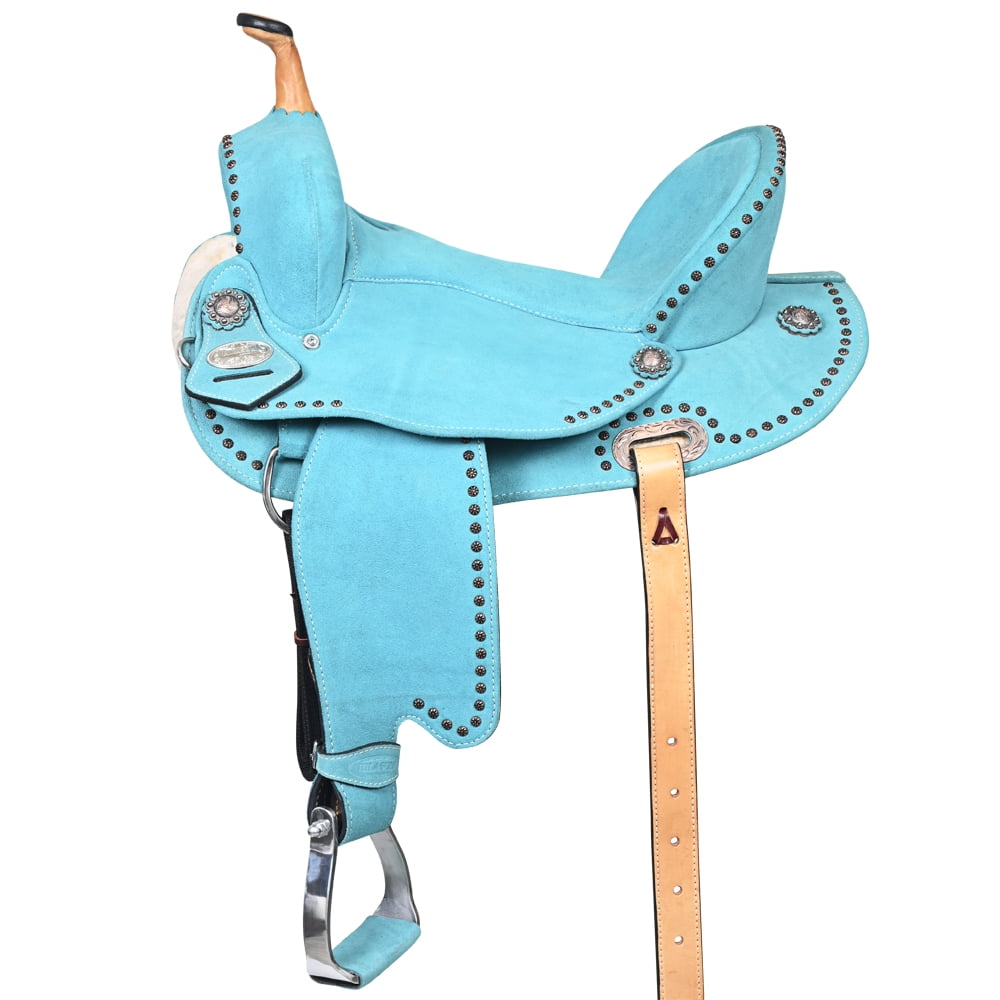 Hilason Western Horse Flex Tree Barrel Trail In Suede Leather Saddle ...