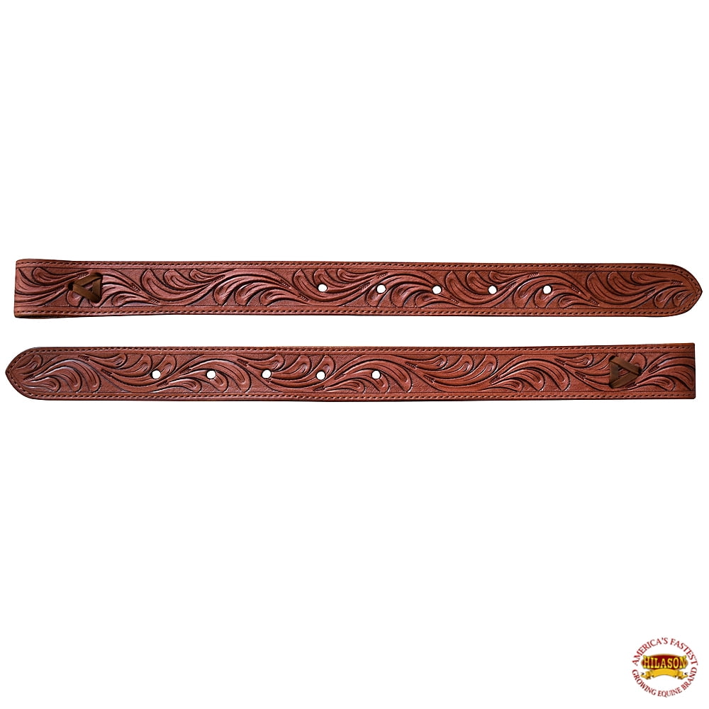 Hilason Western Leather Horse Saddle Back Billets With Floral Tooled ...