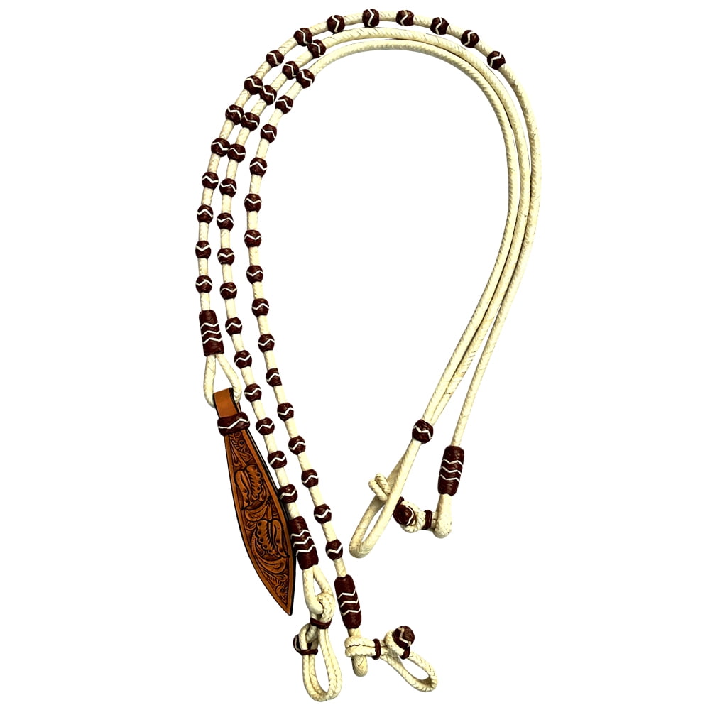 Hilason Western Rawhide Braided Leather Show Rommel Romel Romal Reins ...