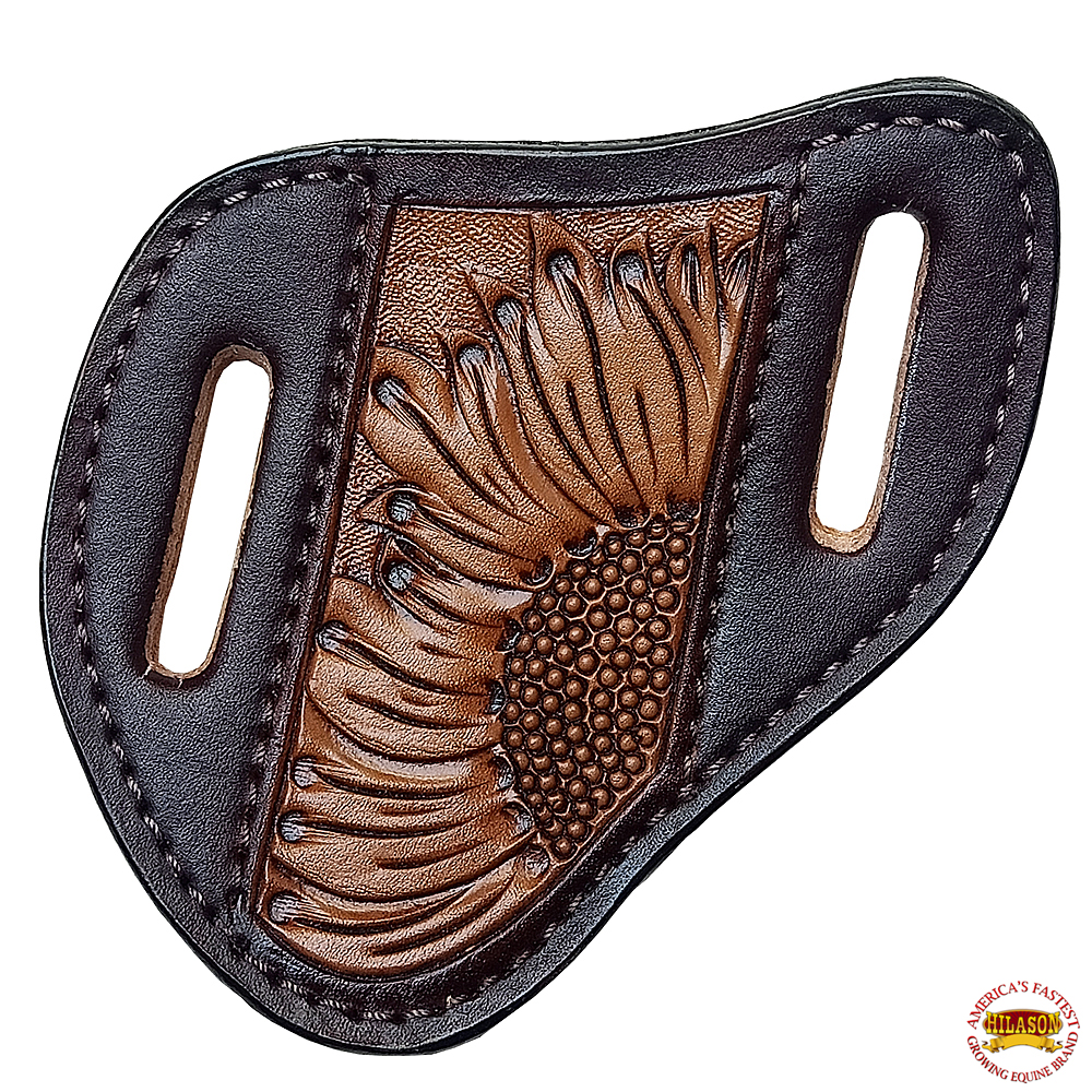 Hilason Western Sunflower Tooled Angled Knife Scabbard Sheath Cover ...