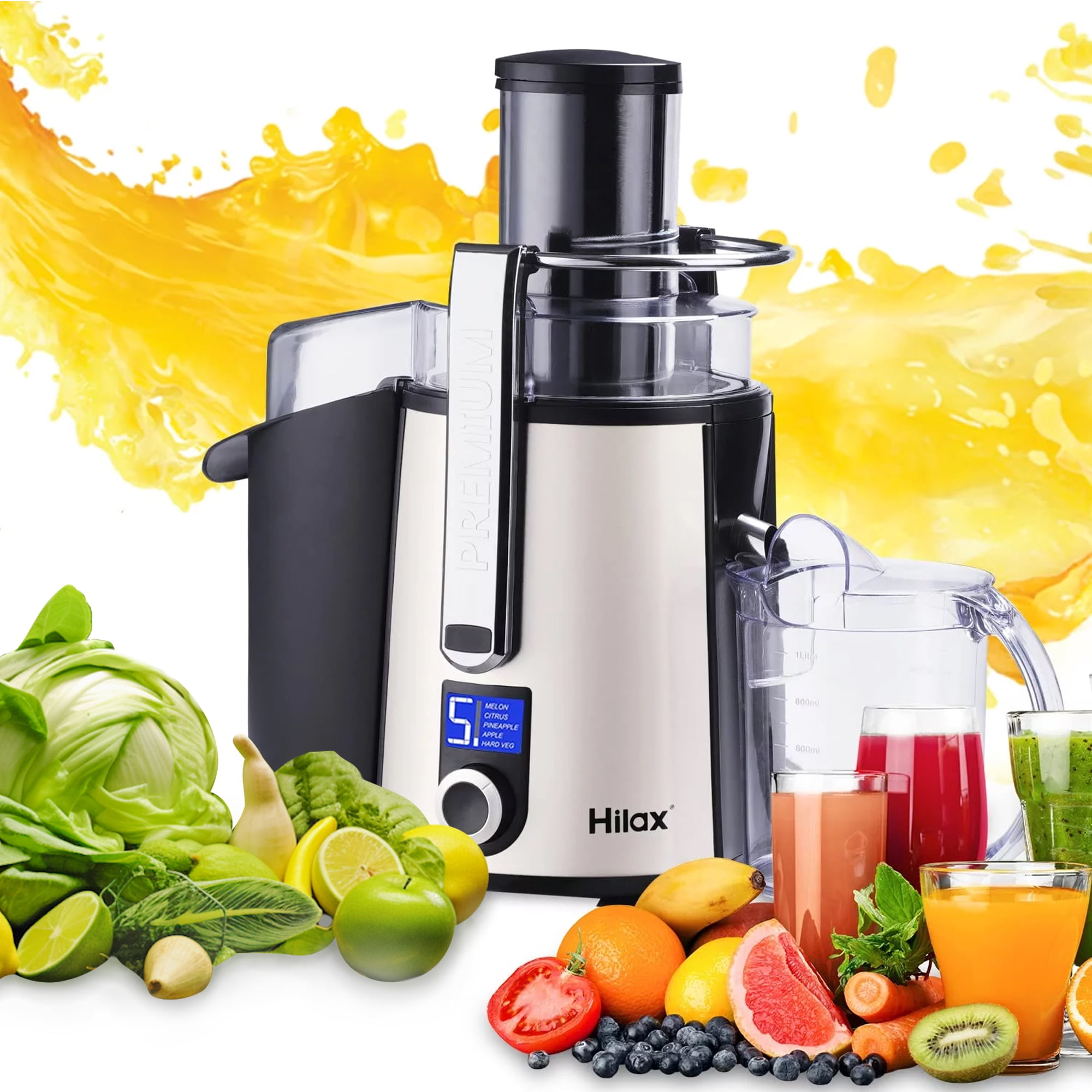 Hilax 5-SPEED Centrifugal Juicer Machines Vegetable and Fruit,1100W ...