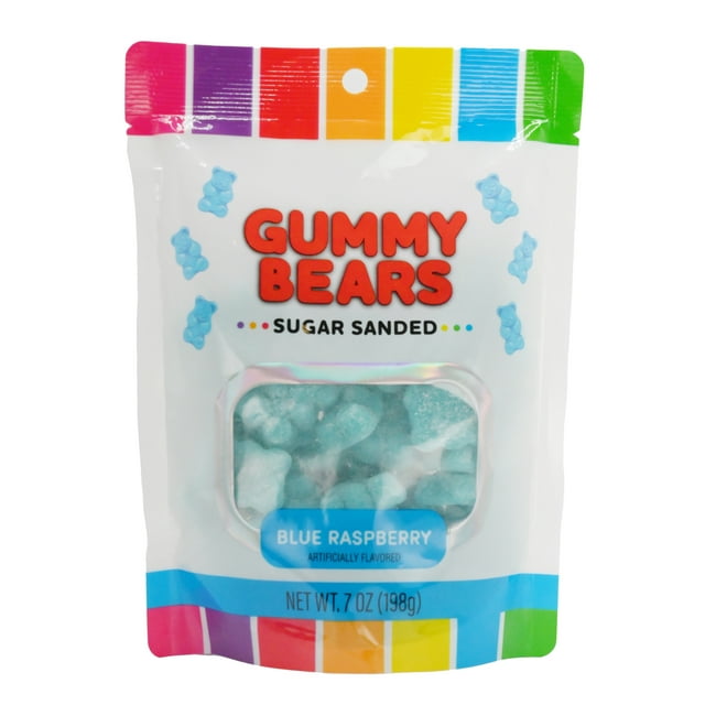 Hilco Blue Raspberry Sugar Sanded Gummy Bears, 7 oz, Regular Size ...
