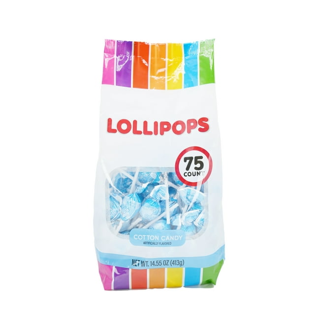 Hilco Light Blue Cotton Candy Flavor Lollipops, 75 Count 14.5 oz ...
