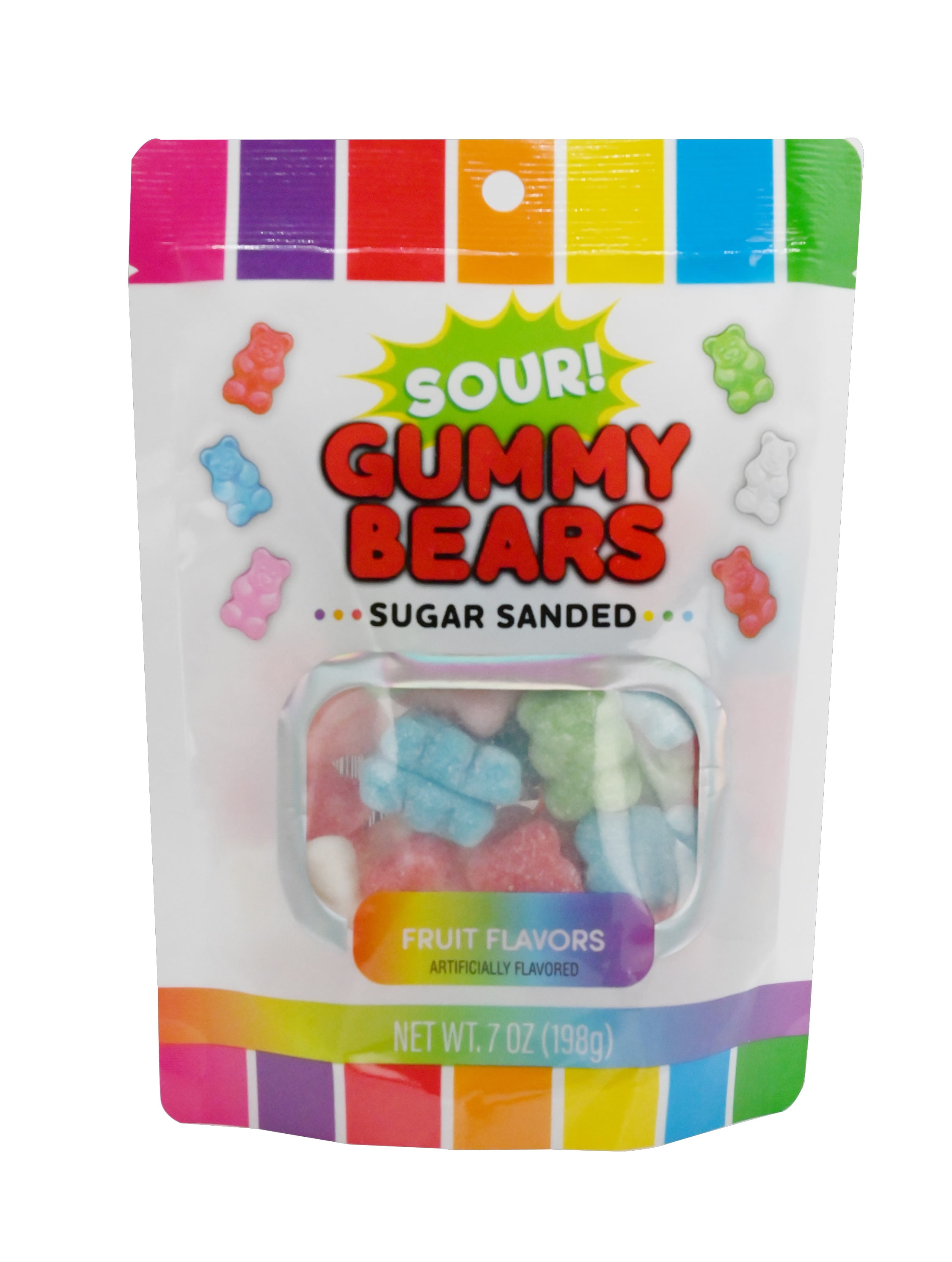 Hilco Sour Rainbow Sugar Sanded Gummy Bears, 7 oz Regular Size ...