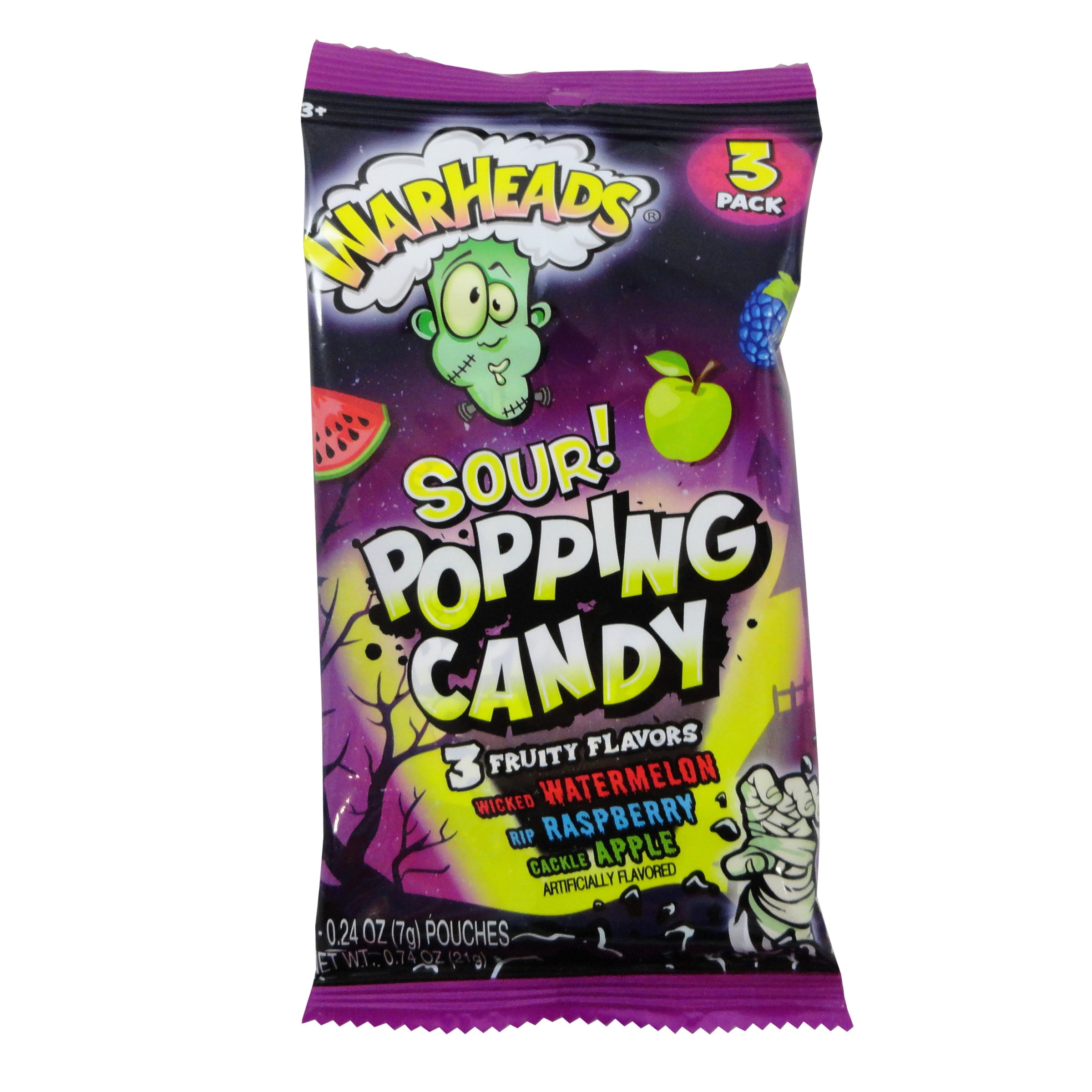 Hilco WarHeads Halloween Popping Candy, 3 Fruity Flavors, 3-0.24 Ounce ...