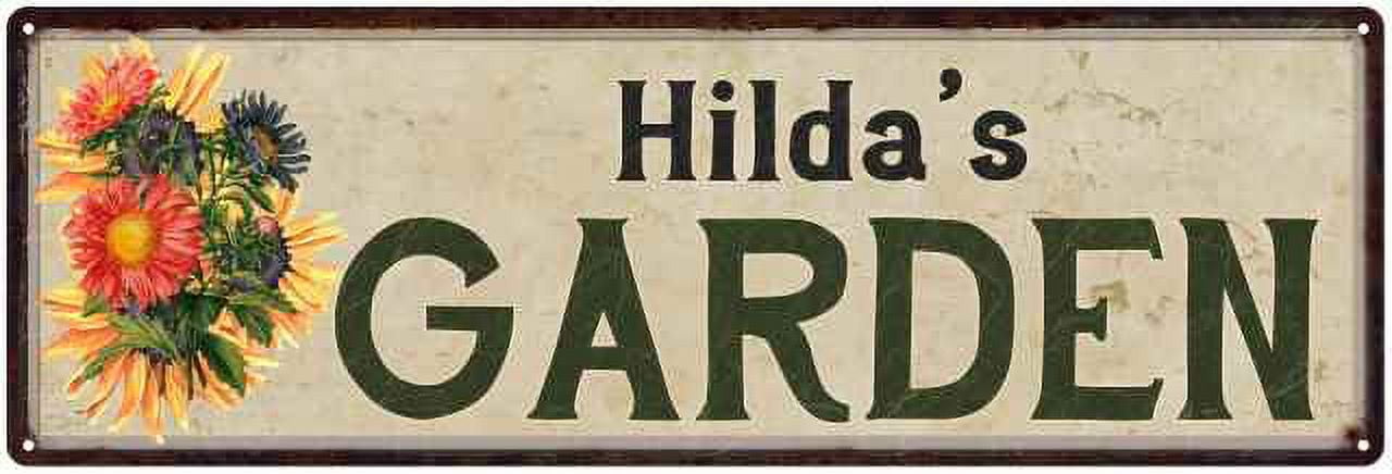 Hilda's Garden Sign Flower Chic Decor 6x18 Sign Gift 106180017266 ...
