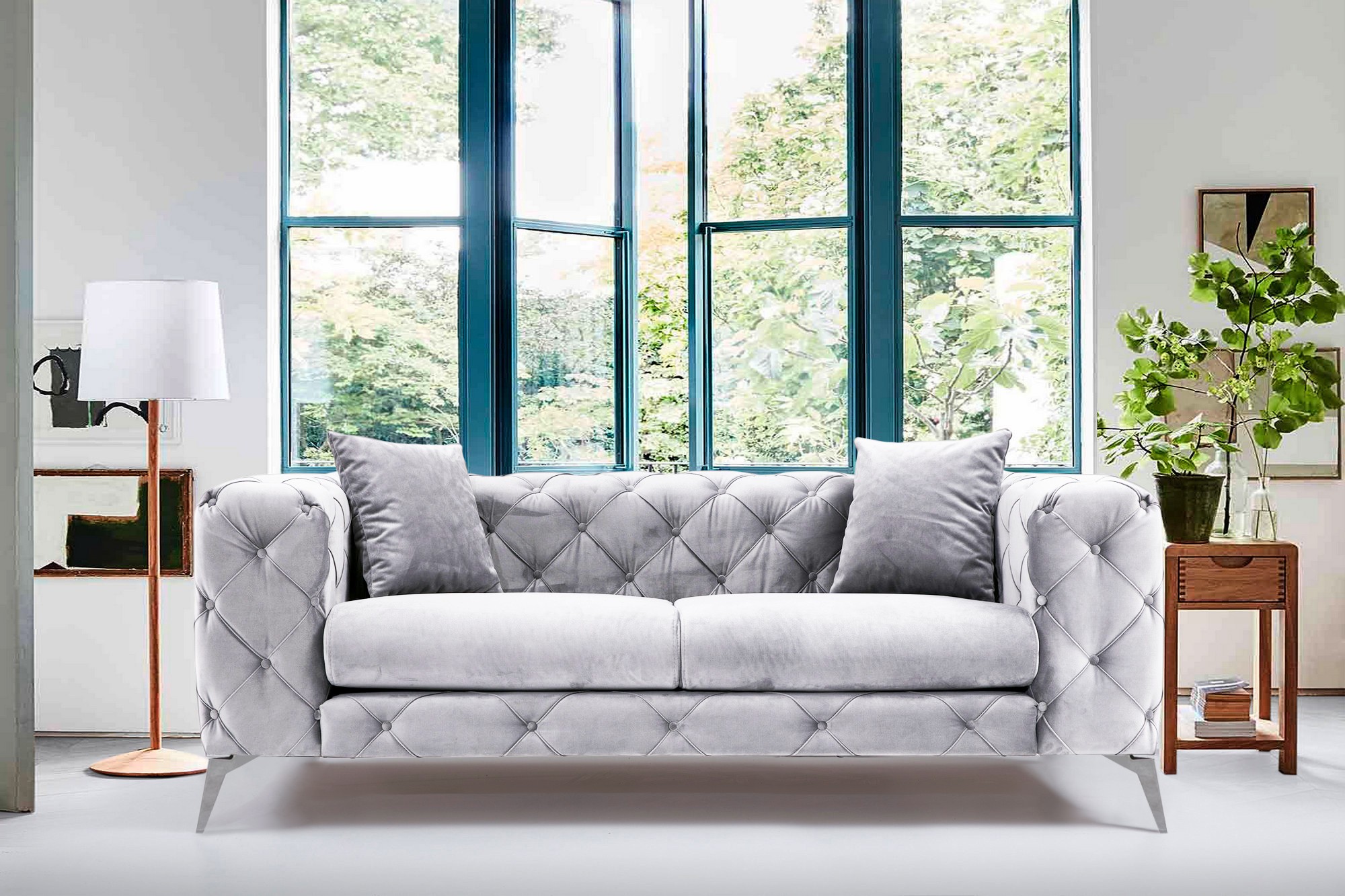 Hilena - Cuso - Light Grey 2-Seat Sofa - Walmart.com