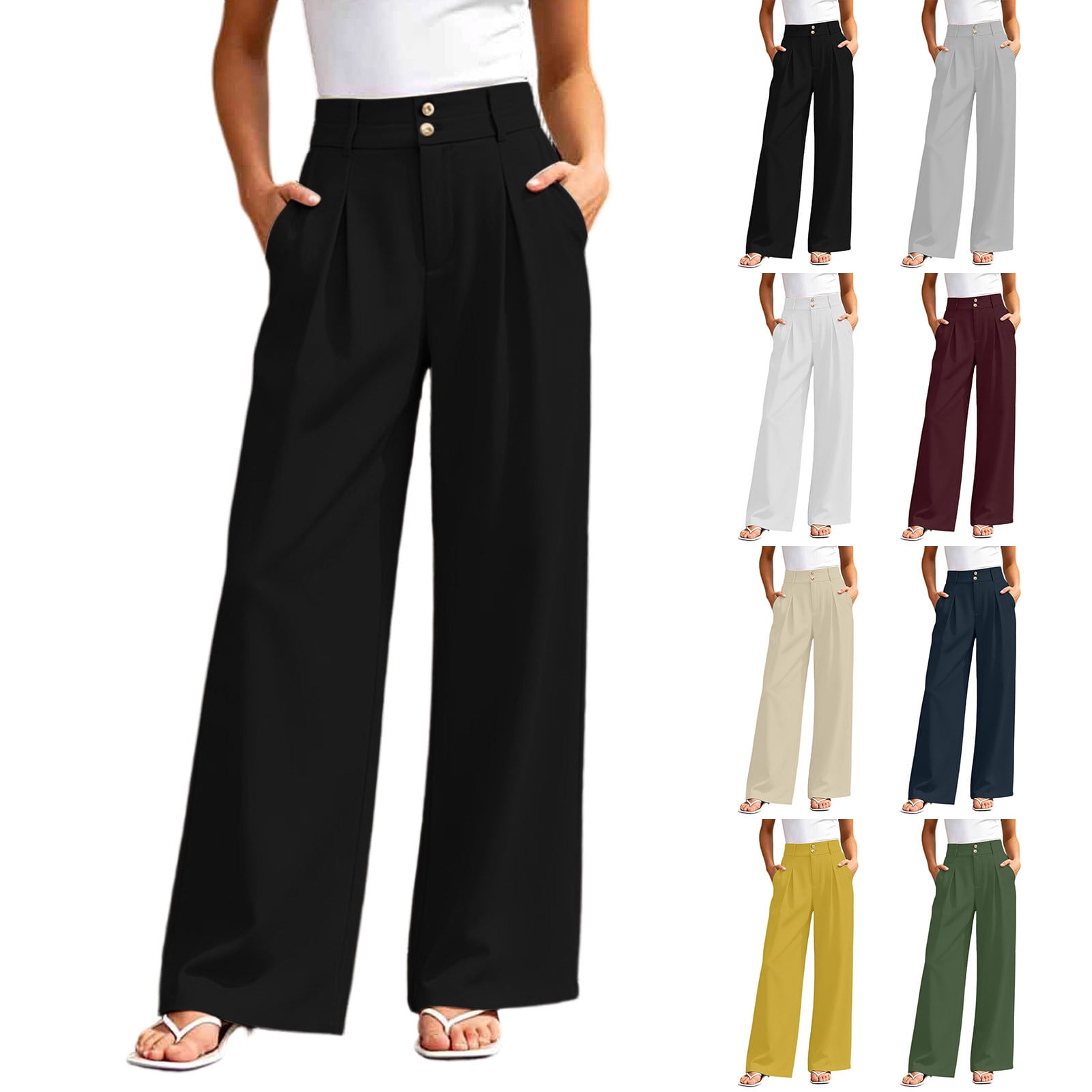 Hilenly Womens Wide Leg Dress Pants 2026 Business Casual Flowy Work ...