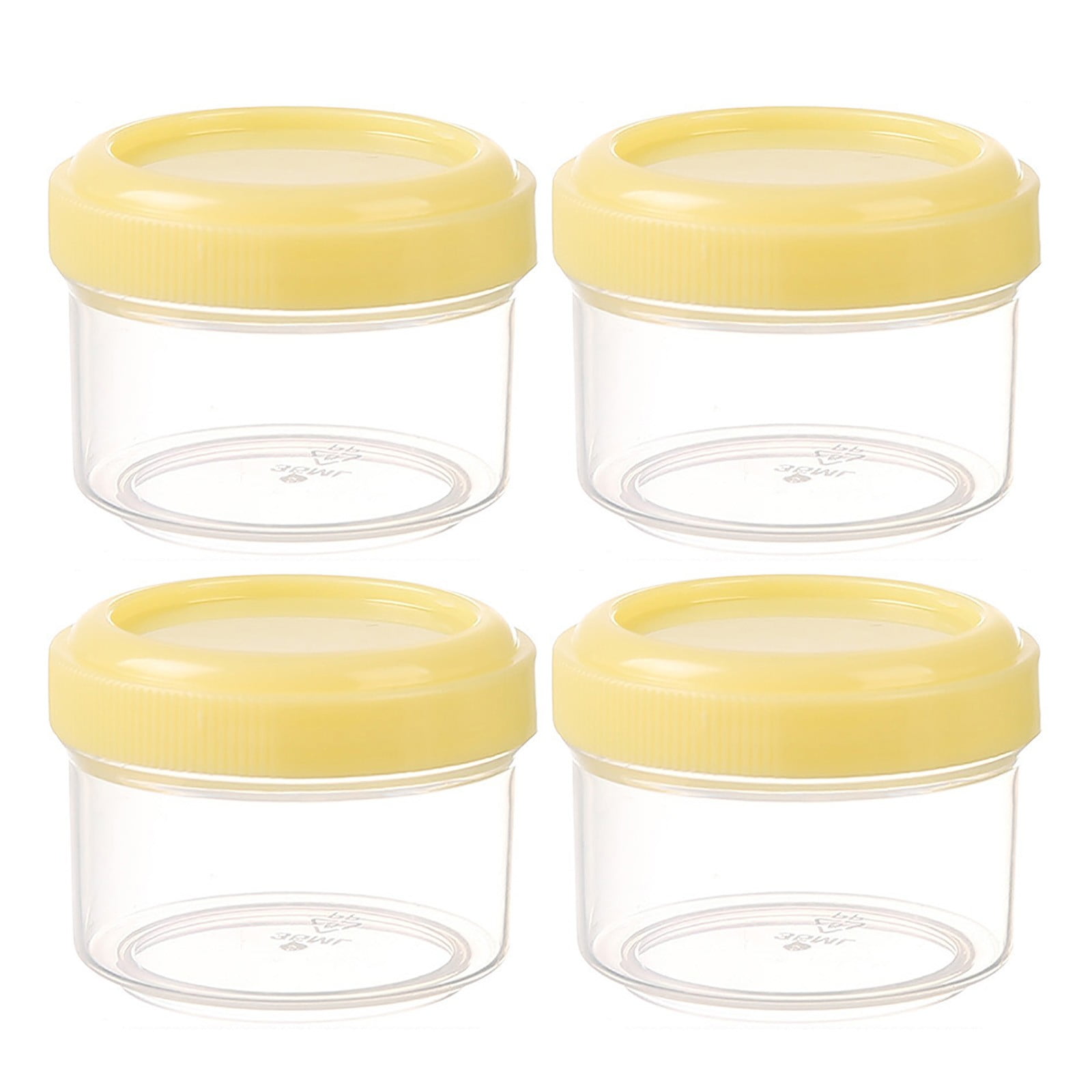 Hilingoto 4Pcs Transparent Mini Plastic Jar Sauce Box Yellow A, Plastic ...