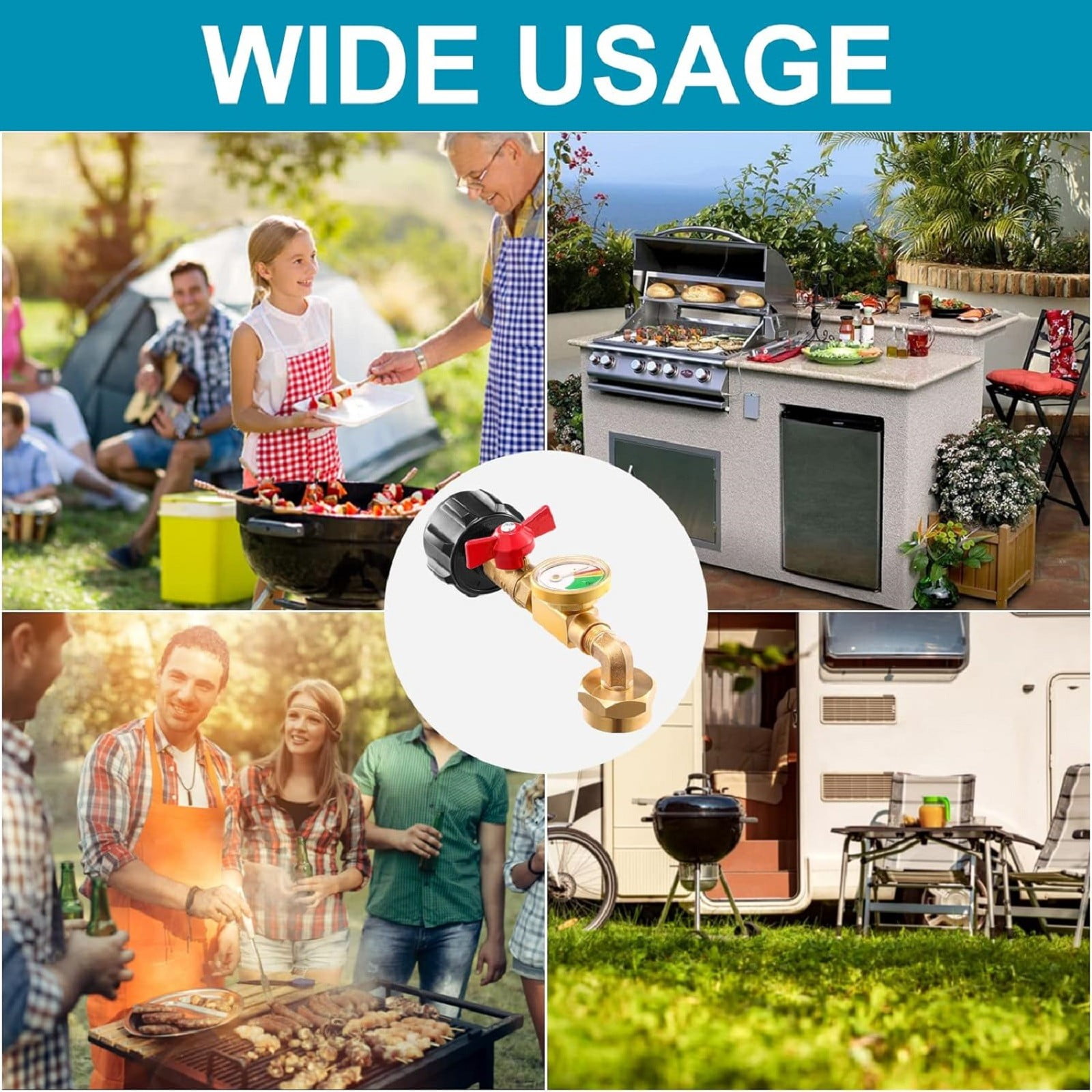 Hilingoto Ball Valve Gas Tank Gas Connector, Qcc1 Propane Elbow Adapter ...