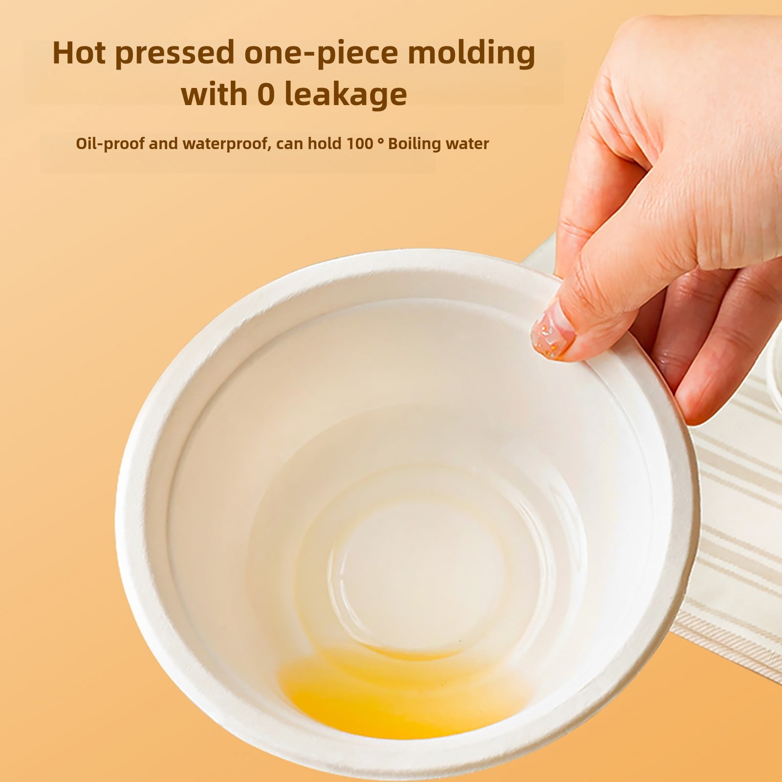Hilingoto Clearance 【50 Paper Bowls】225ml Food Grade Disposable Bowl ...