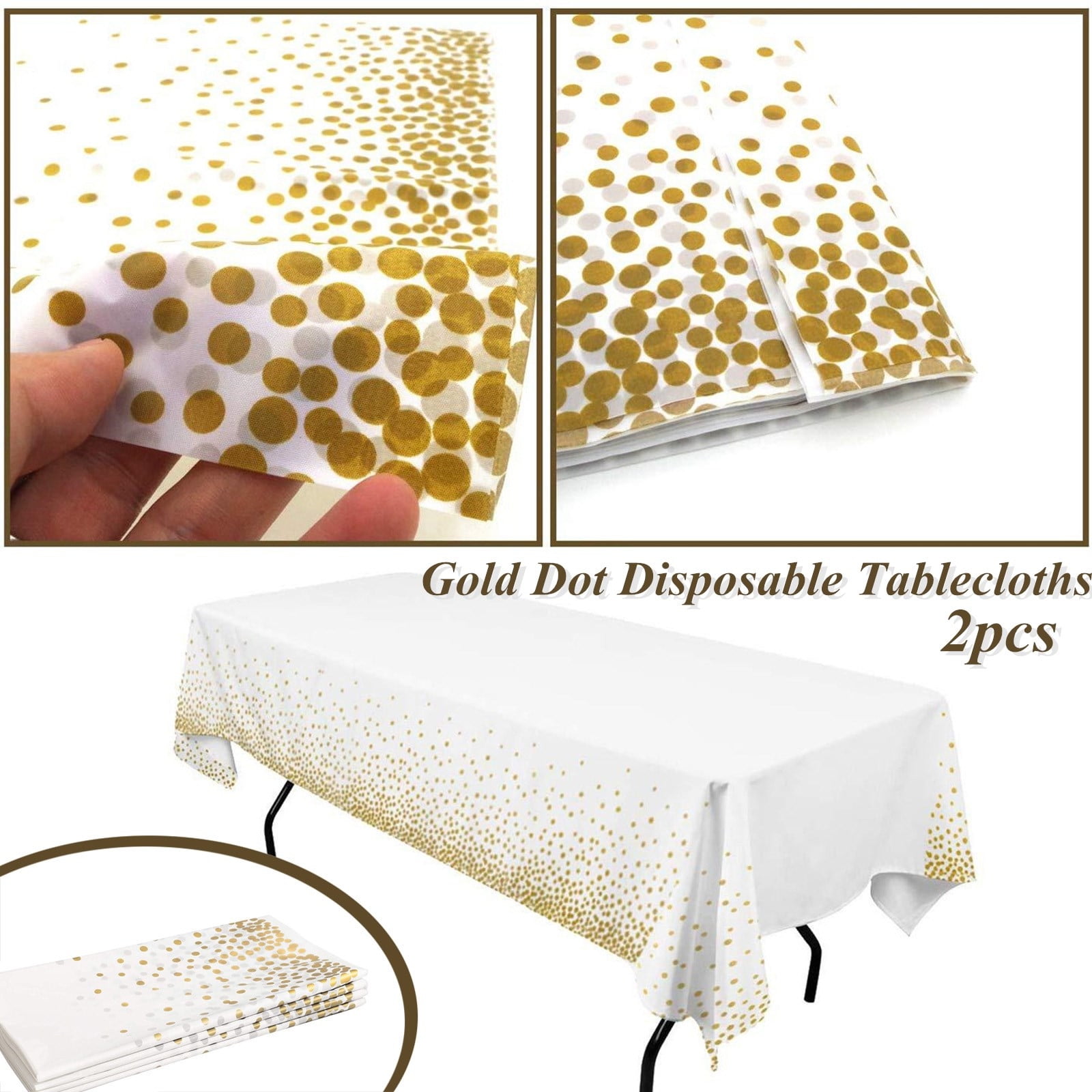 Hilingoto Clearance Cover Plastic Dot Tablecloths Tablecloths Gold ...