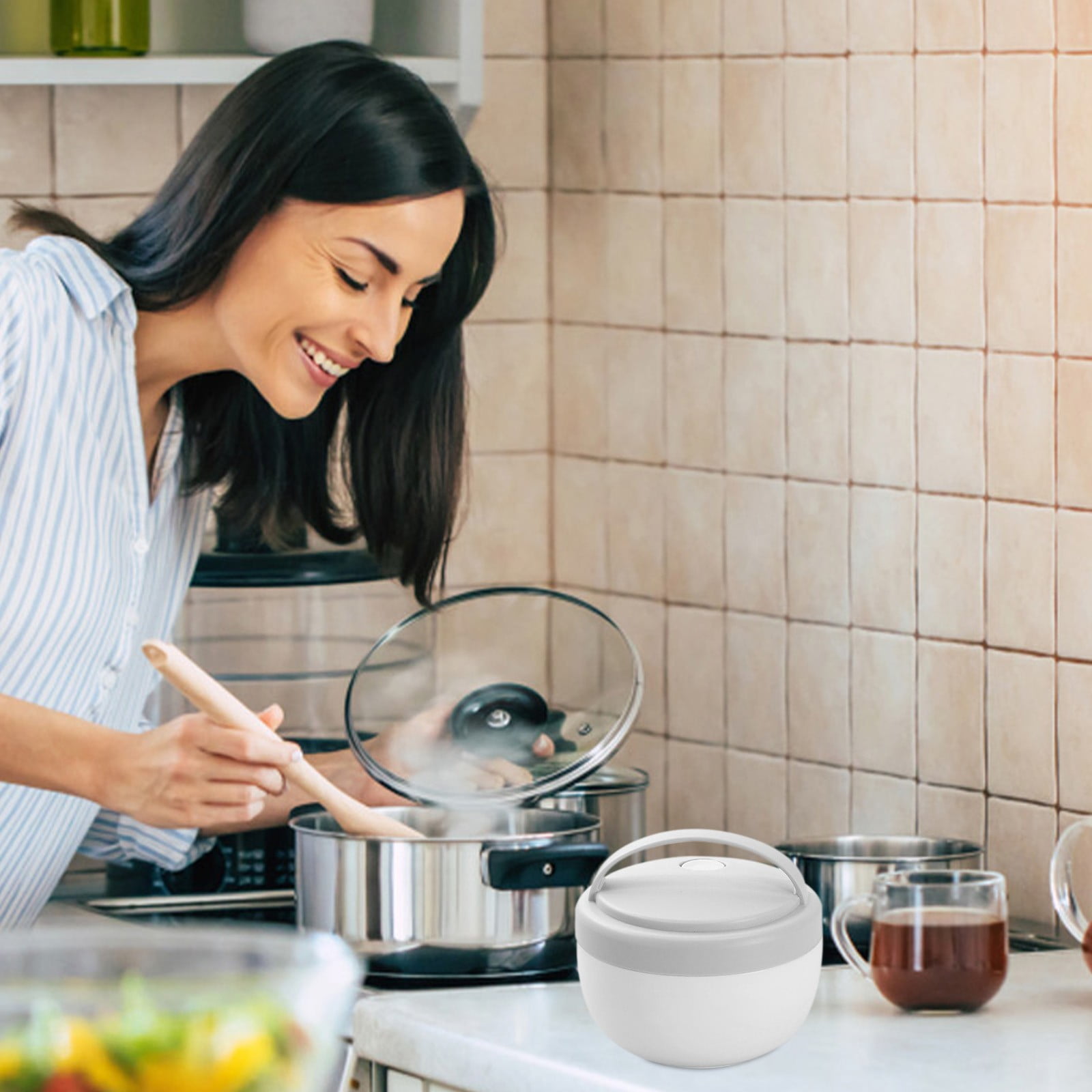 Hilingoto Clearance Portable Soup Bowl, Microwaveable Soup Cup With Lid ...