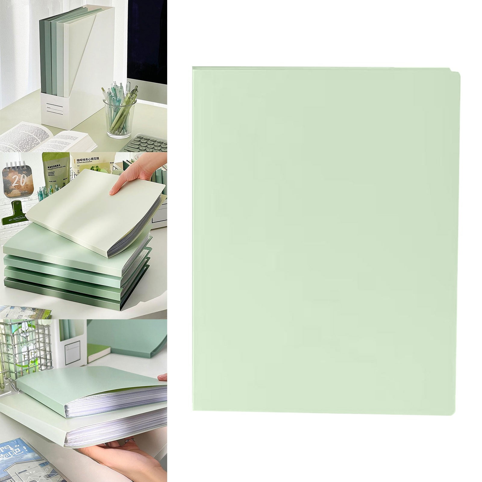 Hilingoto File Storage, A4 Plastic Presentation Book Gradient Green ...