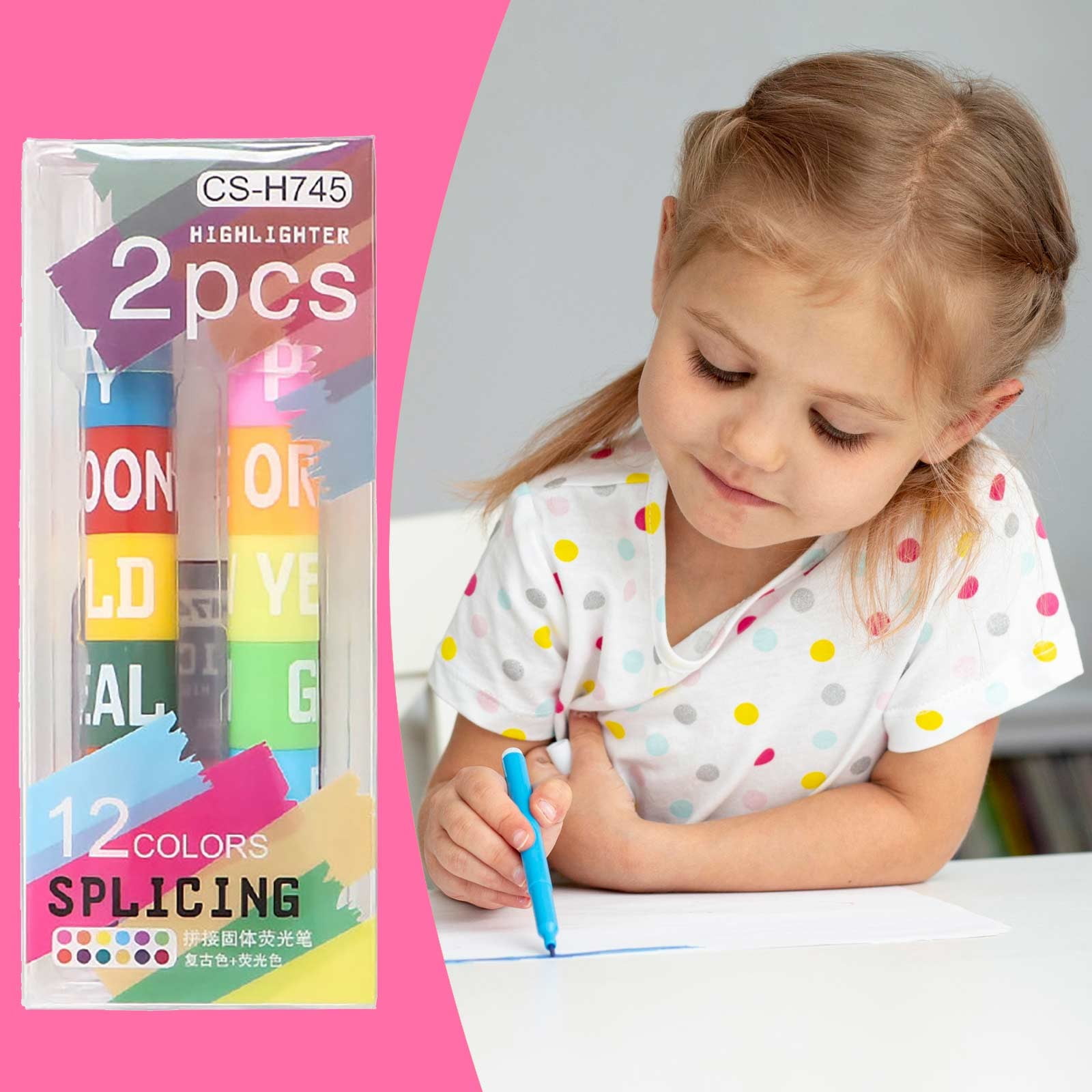 Hilingoto Office Stationery, 2Pcs Highlighter Sketching Drawing Pens ...