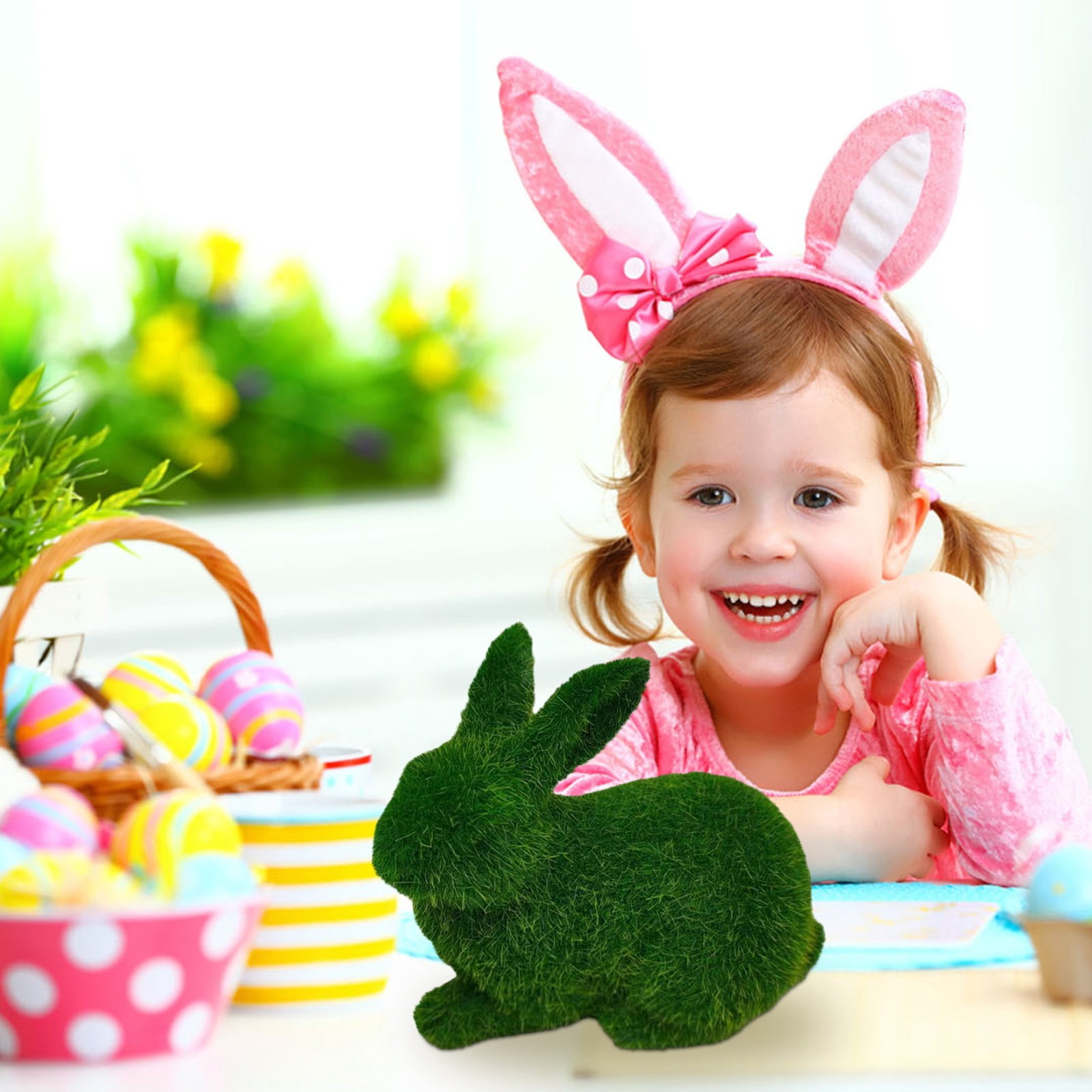 Hilingoto Realistic Flocked Rabbit Decorative Ornament,Easters Flocking ...