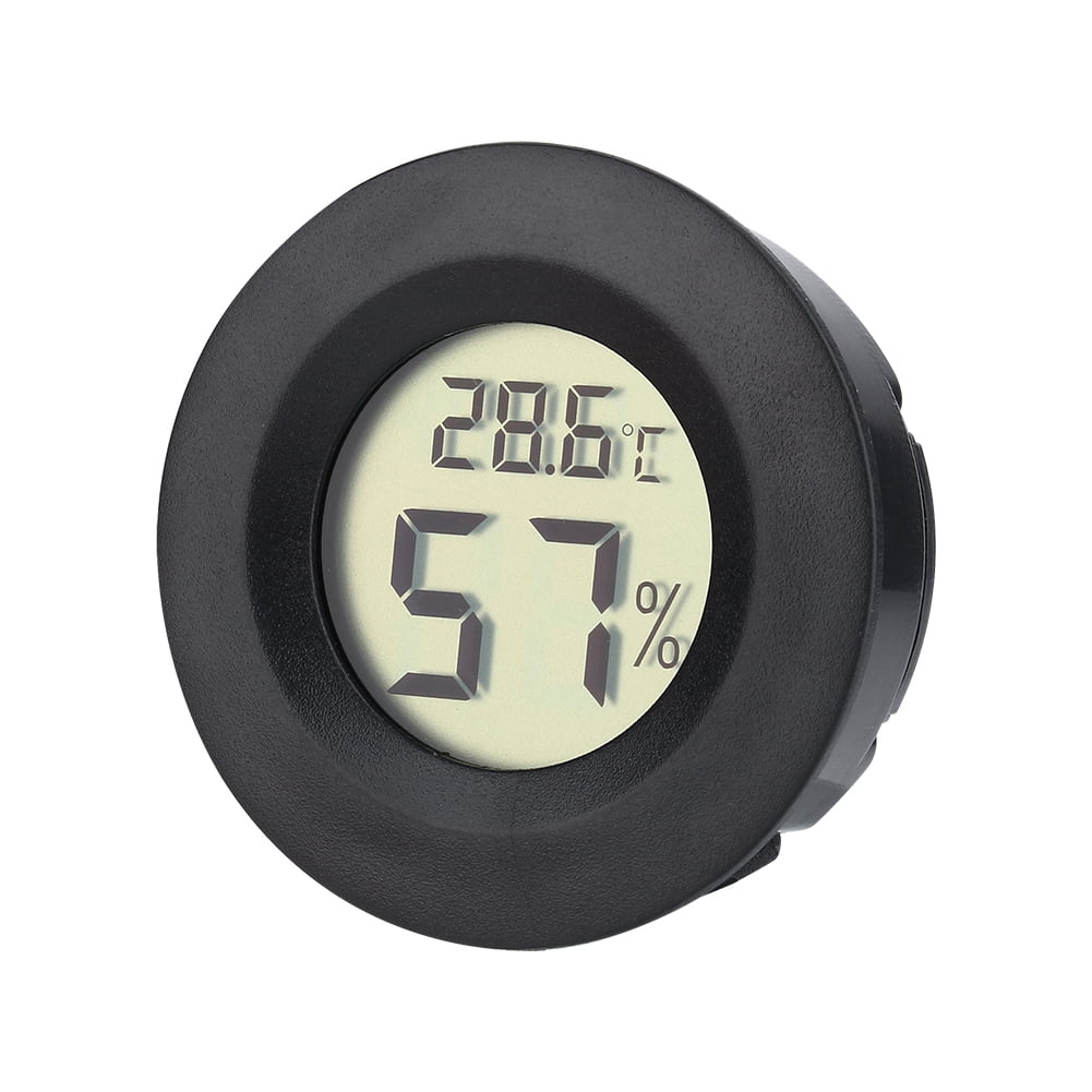 Hilitand Digital Cigar Humidor Hygrometer Thermometer Black Round Face ...
