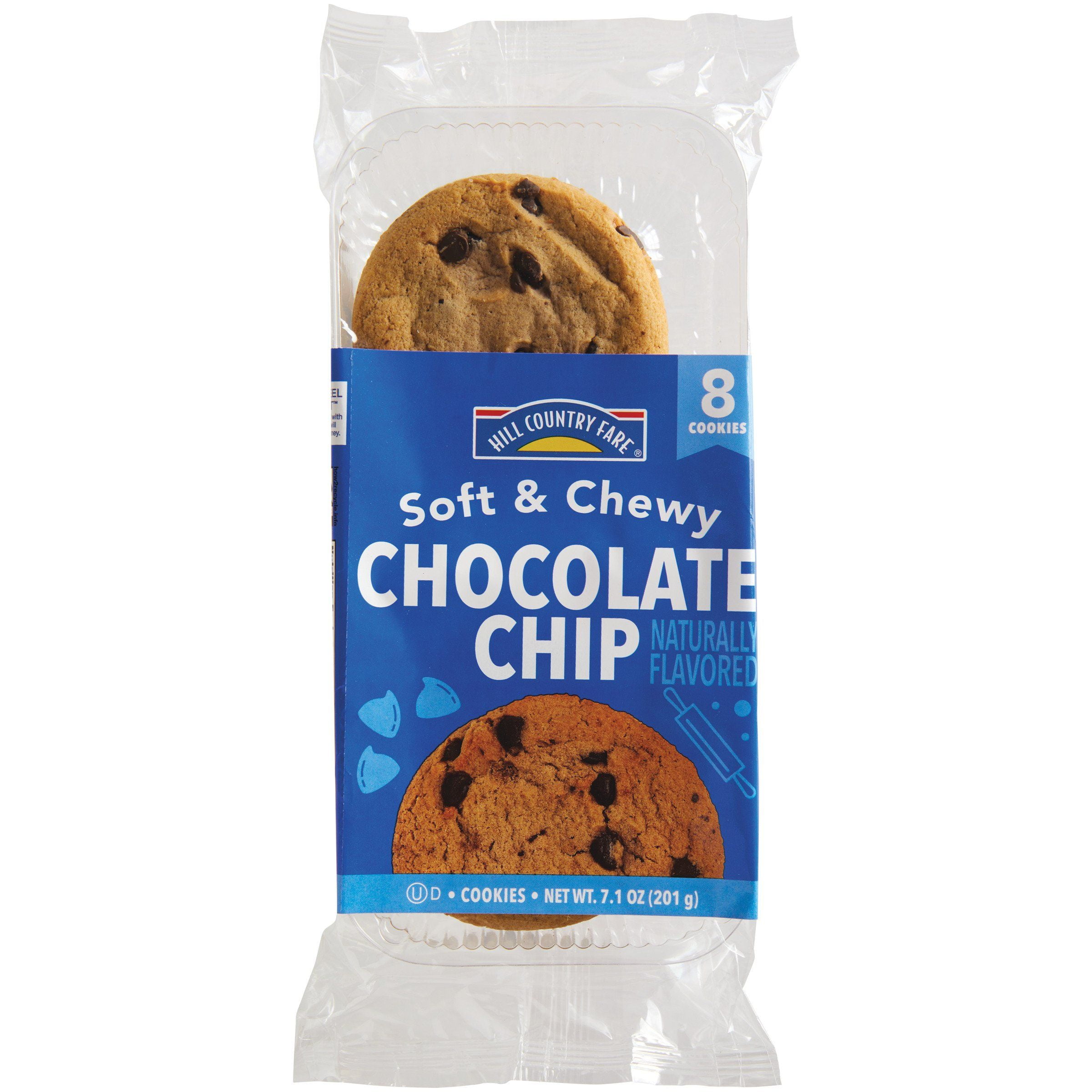 Hill Country Fare Soft & Chewy Chocolate Chip Cookies - 8 ct Packaging ...