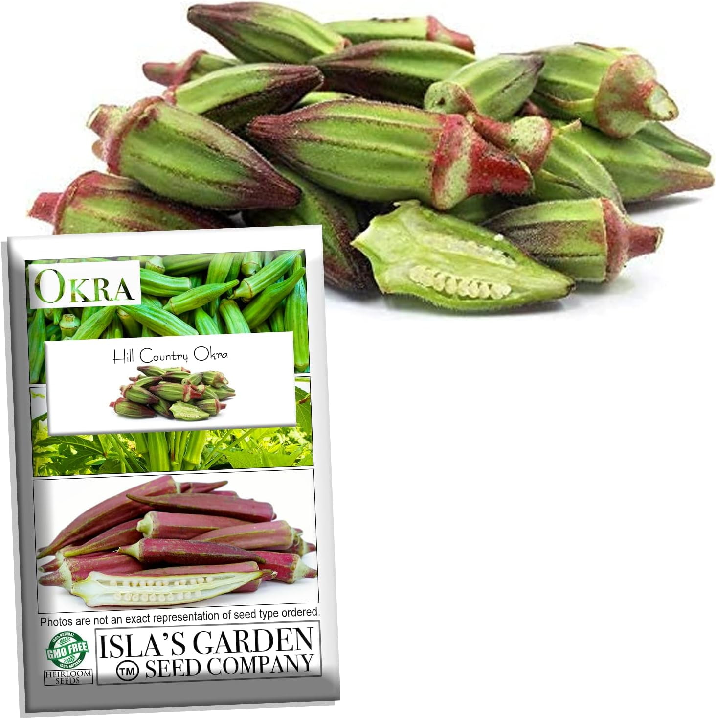 Hill Country Red Okra Seeds for Planting, 100+ Heirloom Seeds Per ...