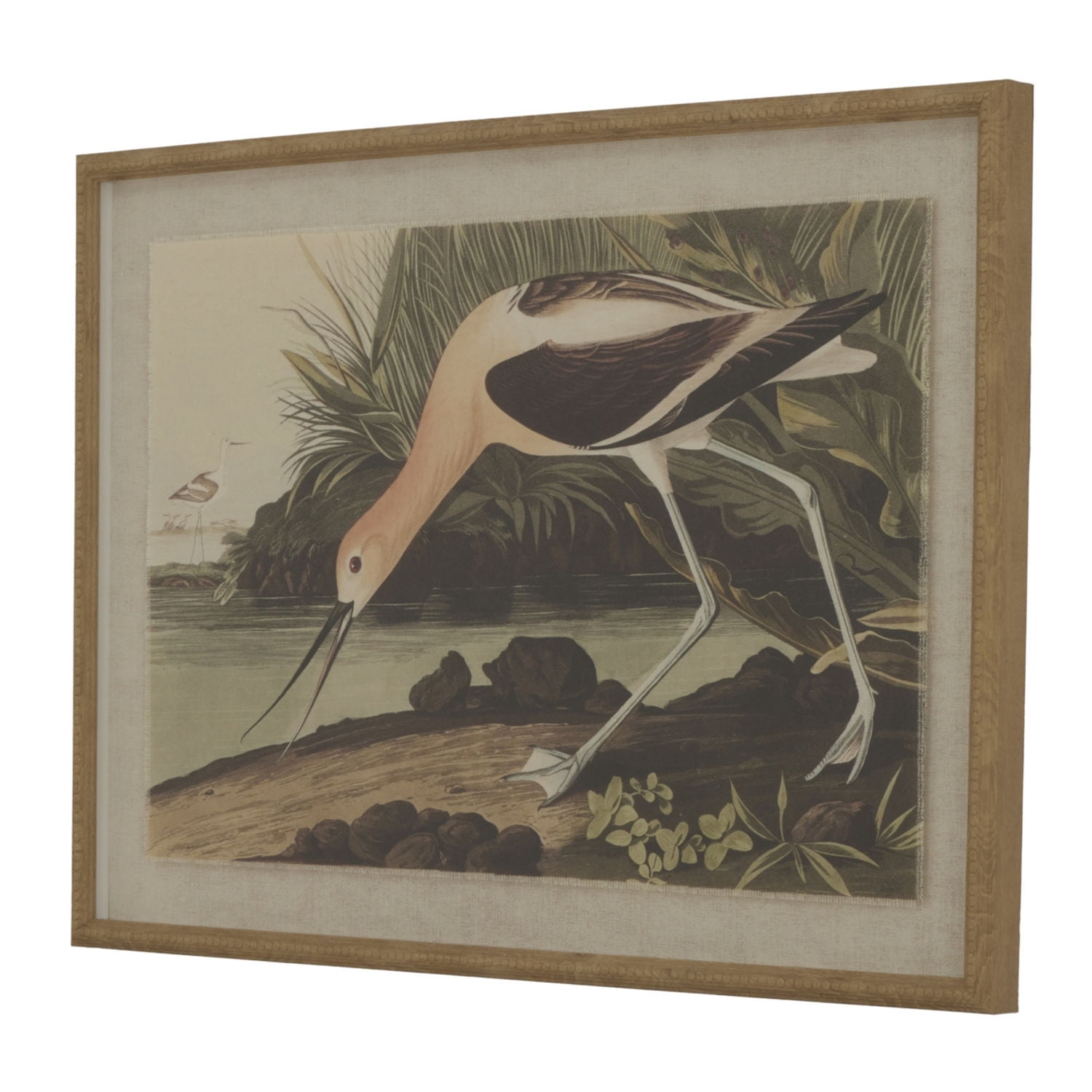 Hill Interiors Flora & Fauna Collection Avocet Linen Framed Wall Art ...
